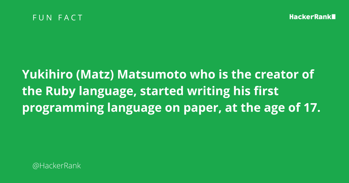 HackerRank on Twitter: "Matz is also known to be very polite, so much so that "Matz is nice so ...