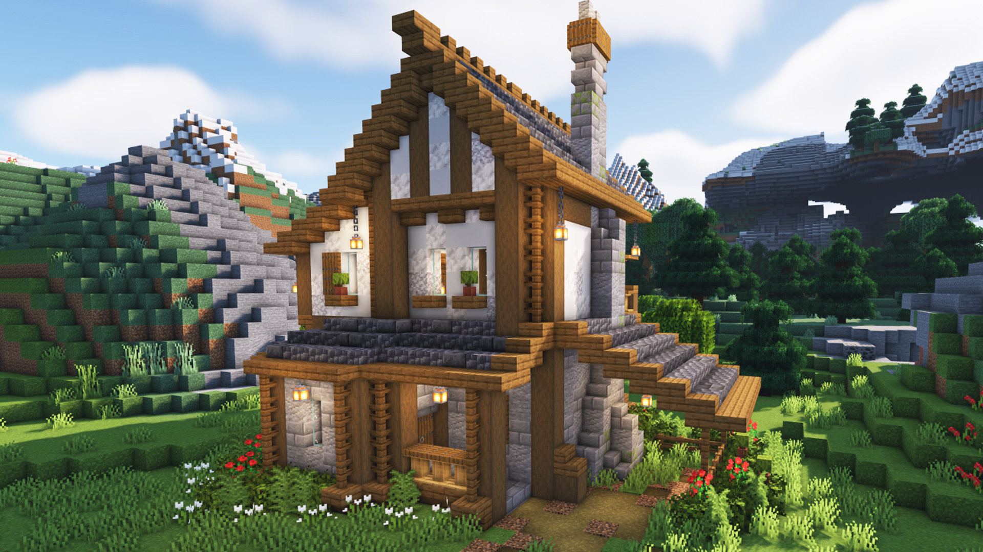 Minecraft Mountain Side House