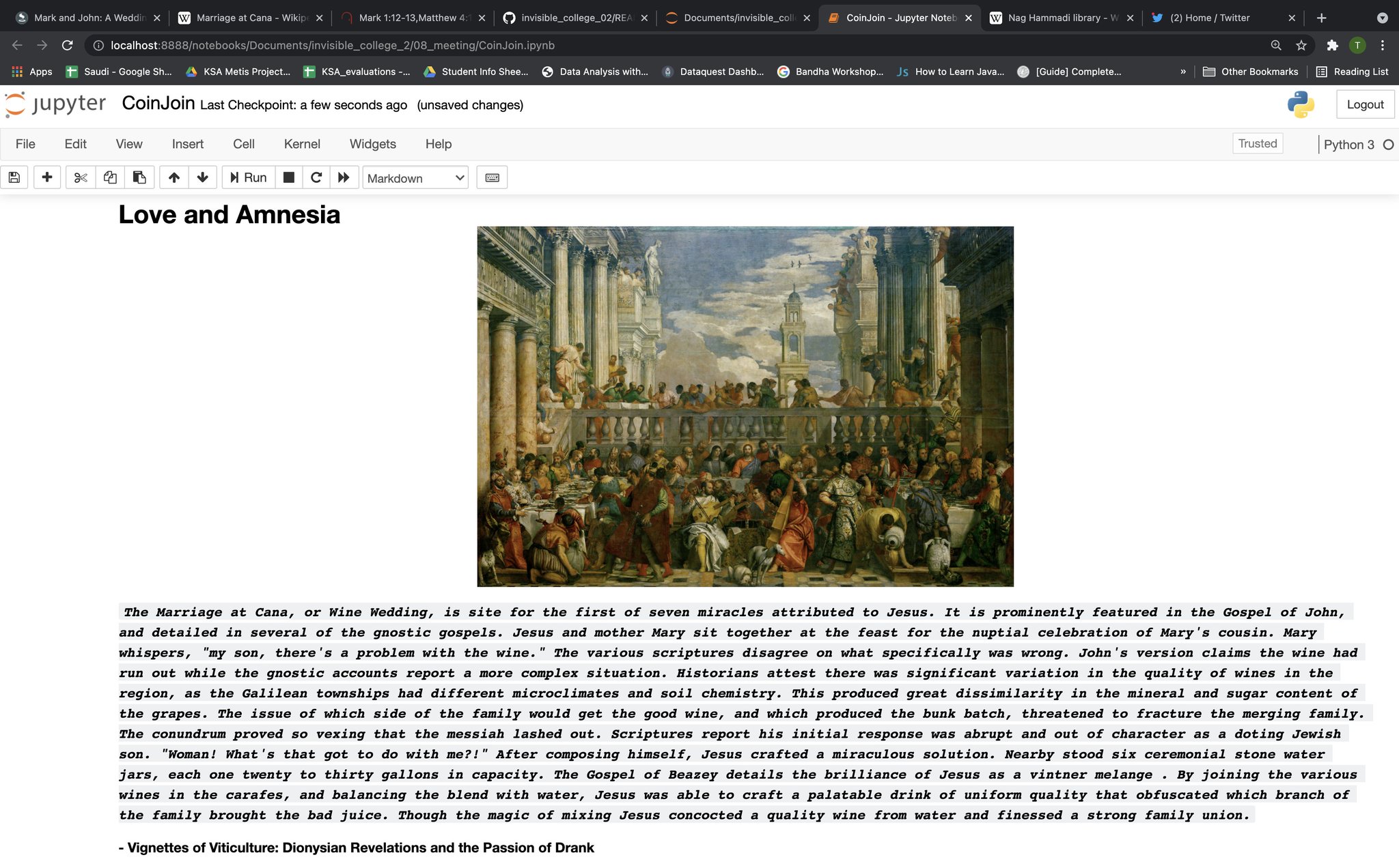 MonkeyMan on Twitter: "#LoveAndAmnesia #Miracles #BlendingWine #CoinJoin #DogeCoin #Python # ...