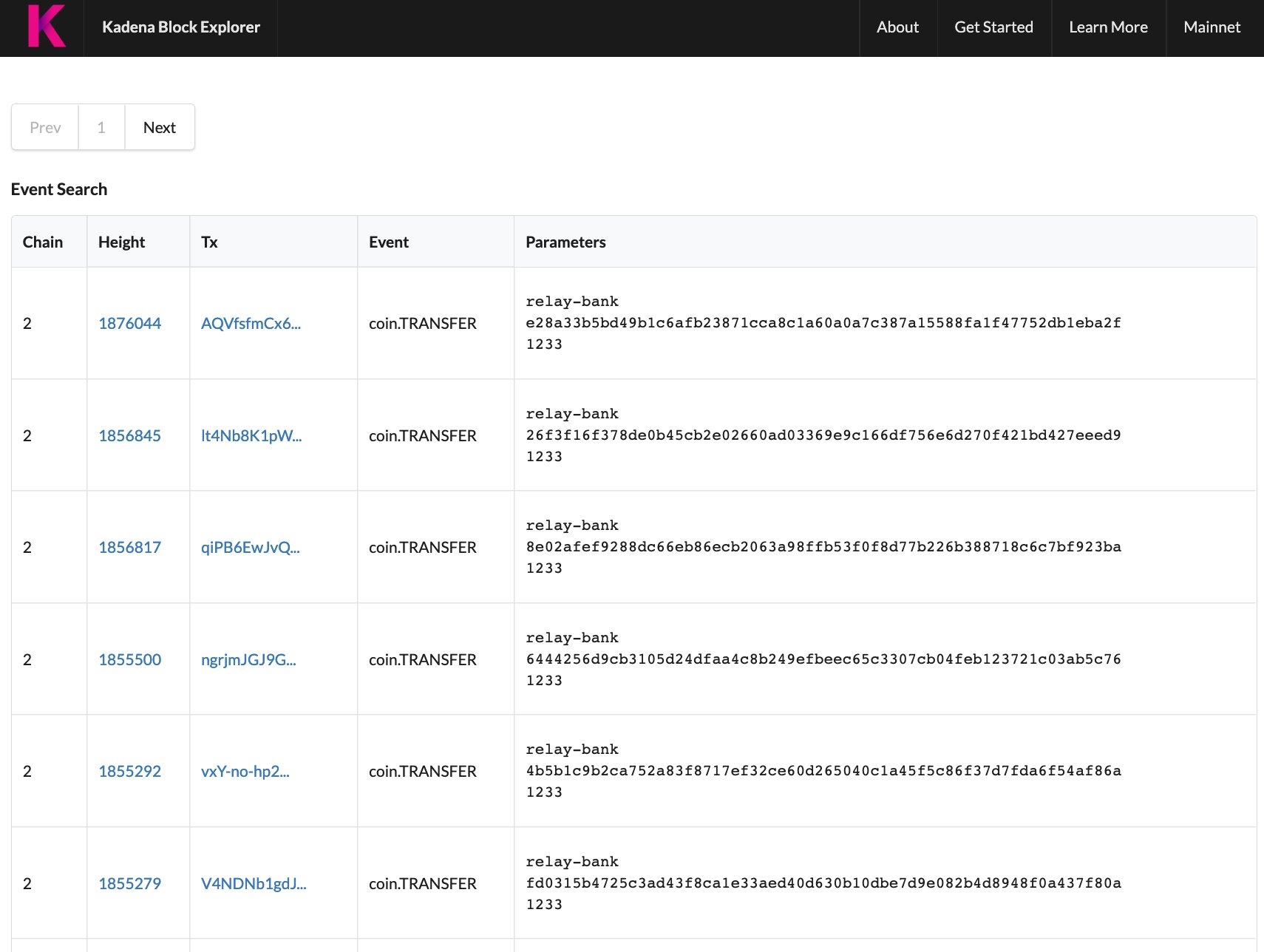Kadena on Twitter: ".@kadena_io has added a feature to the block explorer called event search ...