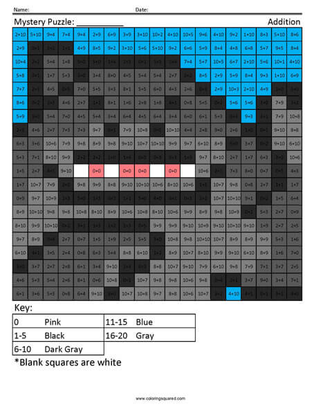 Free Multiplication Square Coloring Pages