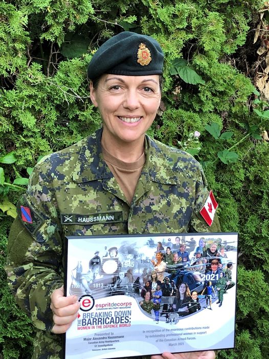 Major Alexandra Haussmann was presented with her Esprit de Corps ...