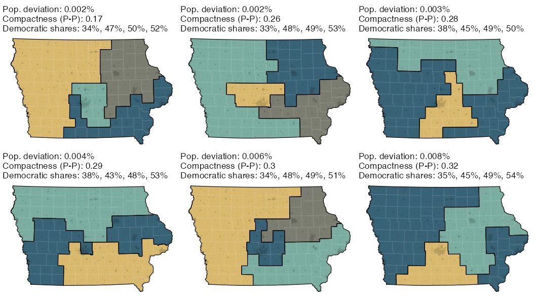 Cory McCartan on Twitter: "@jackivystan Here's the best plans that got simulated (the Pareto ...