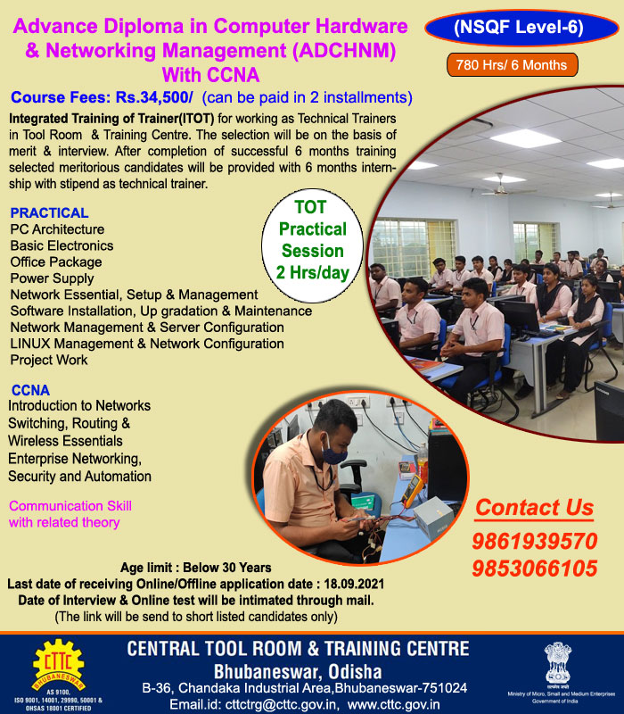 CTTC BHUBANESWAR on Twitter: "ADCHNM with CCNA -Integrated Training of Trainer course at CTTC ...