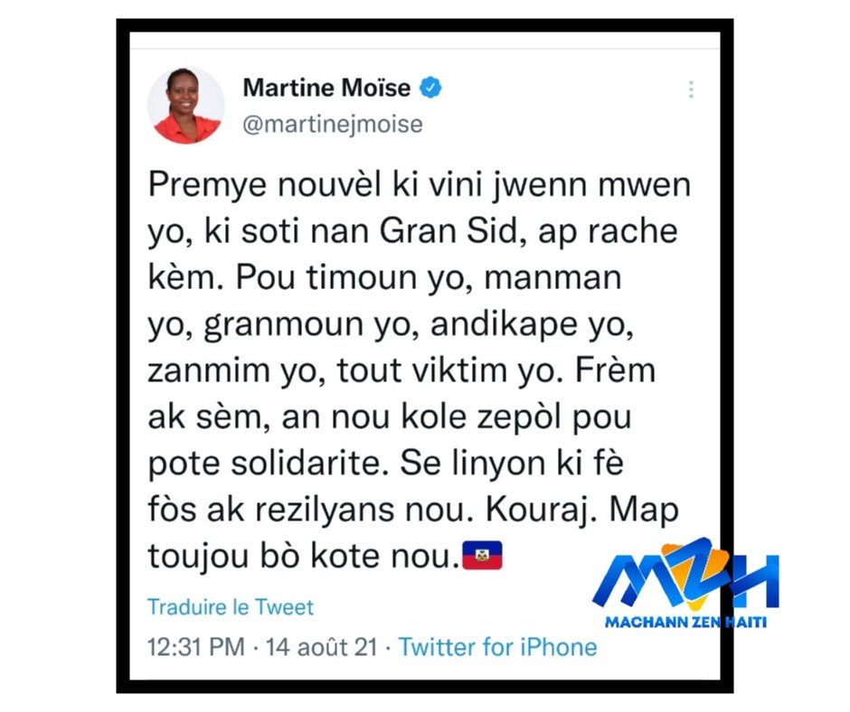 Machann Zen TV on Twitter: "Reyaksyon Ansyen Premyè Dam Nan Martine Moise https://t.co ...