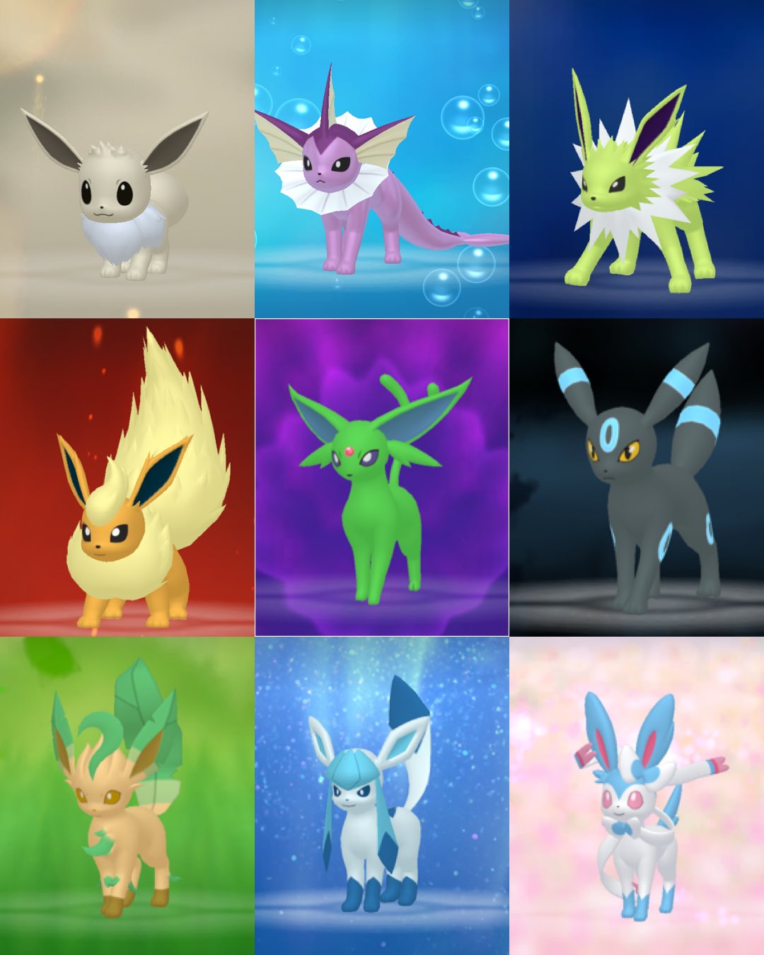 Shiny Eevee Evolutions Pokemon X