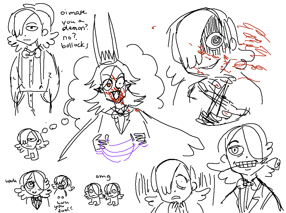 OC] some doodles of a deranged boy and 」|HBの漫画
