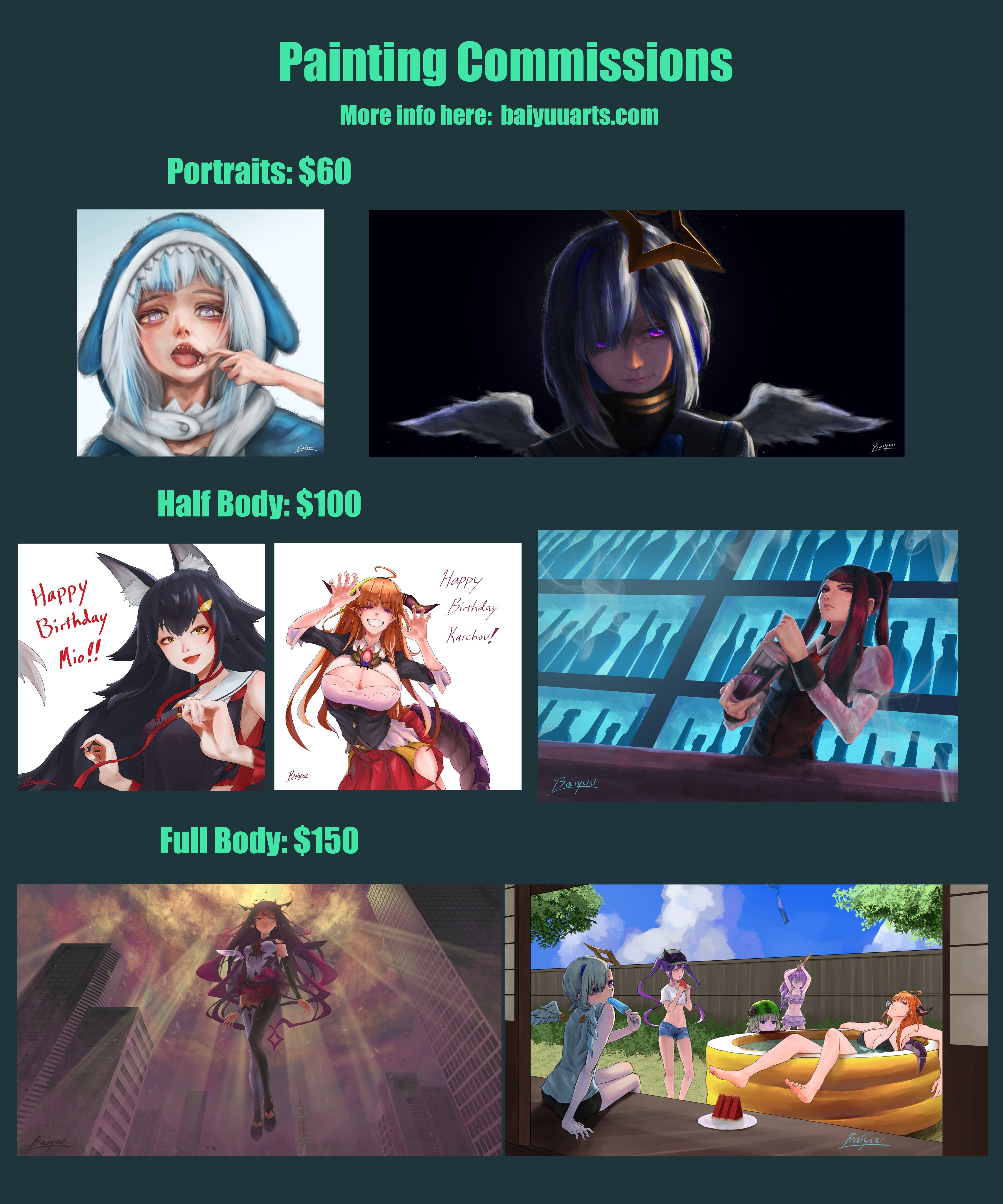 Baiyuu on Twitter: "I am officially open for commissions! I'll be taking both pixel art and ...