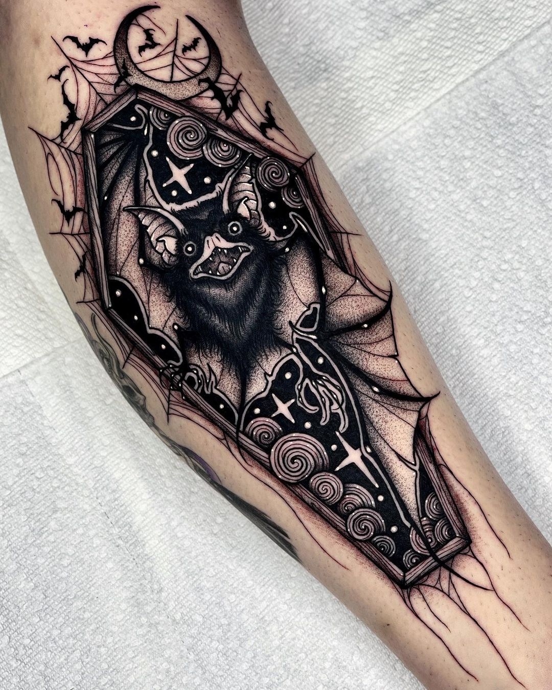 Neo Traditional Bat Tattoo