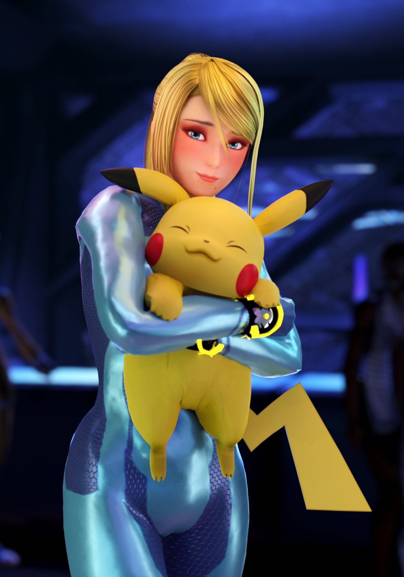 Zero Suit Samus And Pikachu Brawl