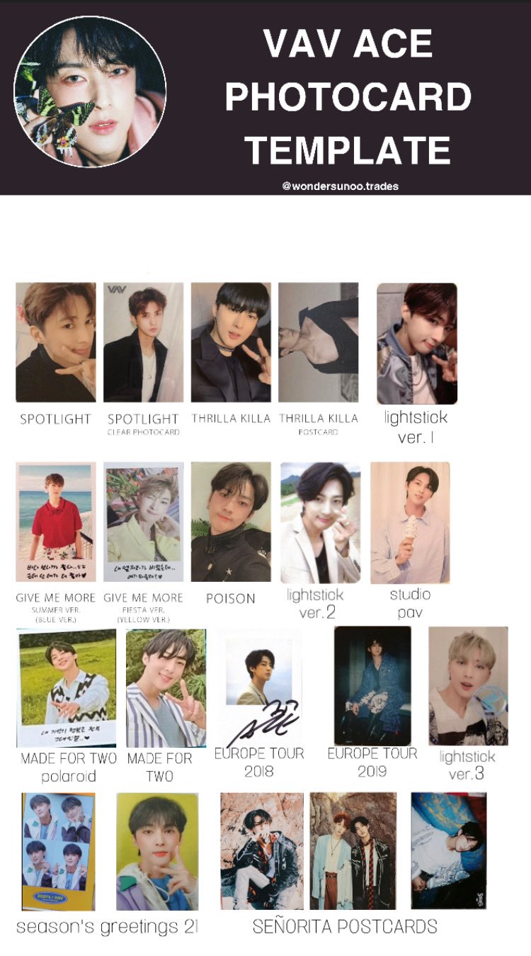R. 우리6 on Twitter: "VAV ACE PHOTOCARD / POSTCARD TEMPLATE . #VAV #브이에이브이 #바브 #에이스 #장우영 #ACE # ...