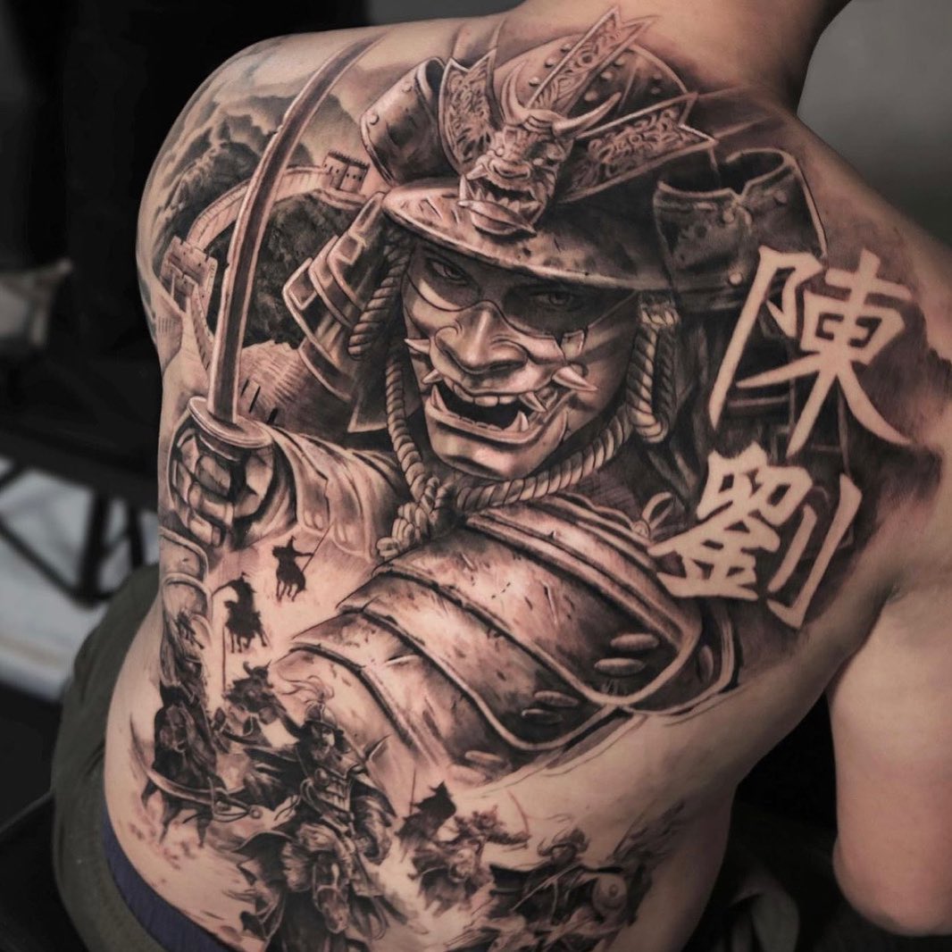 Japanese Samurai Back Tattoo