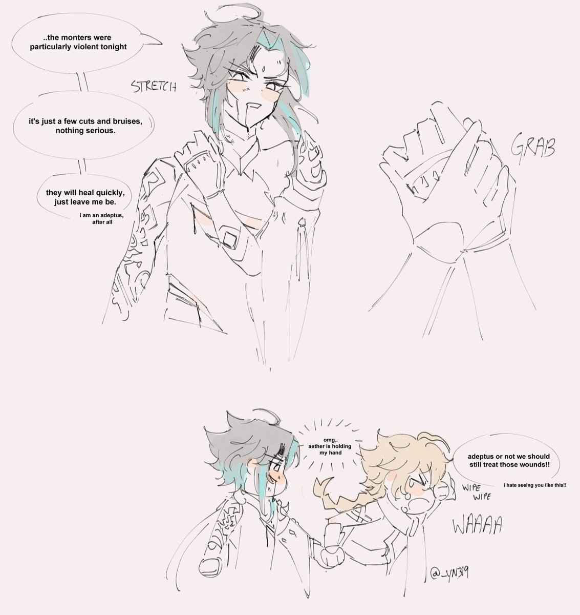 「nightmares #GenshinImpact #原神 #xiao #aether #XiaoAether 」RIIKYUNの漫画