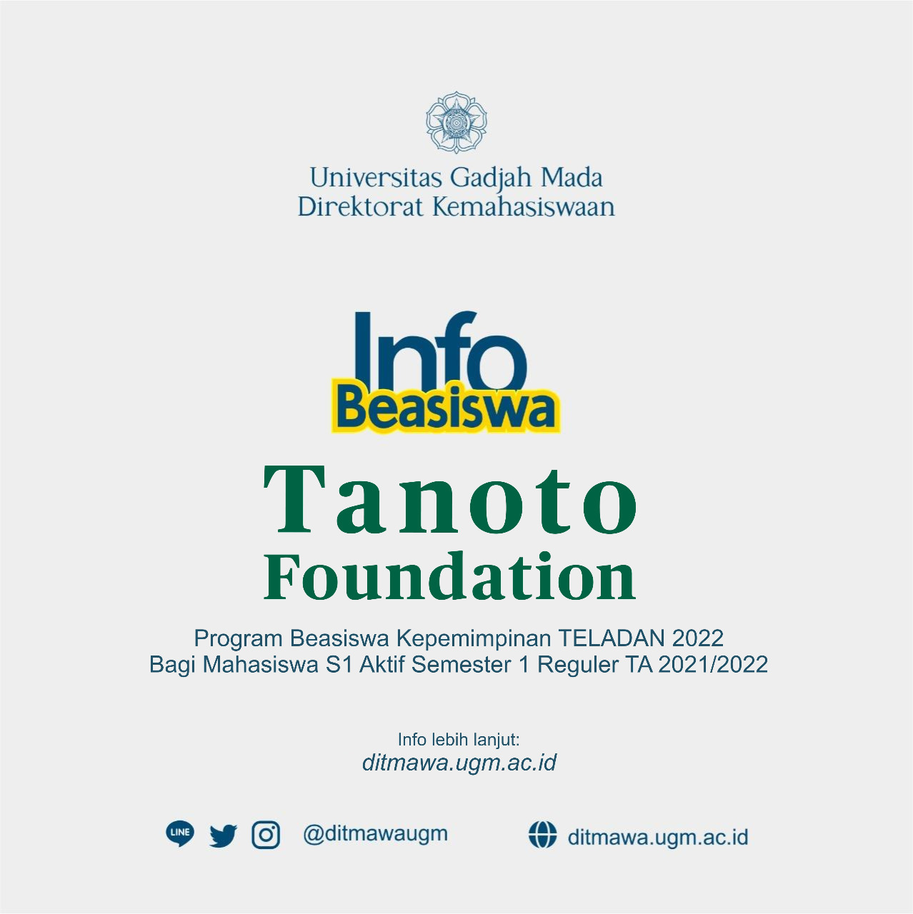 Adkesma BEM KM UGM on Twitter: "[BEASISWA TANOTO FOUNDATION] halo slurd! teruntuk Mahasiswa S1 ...