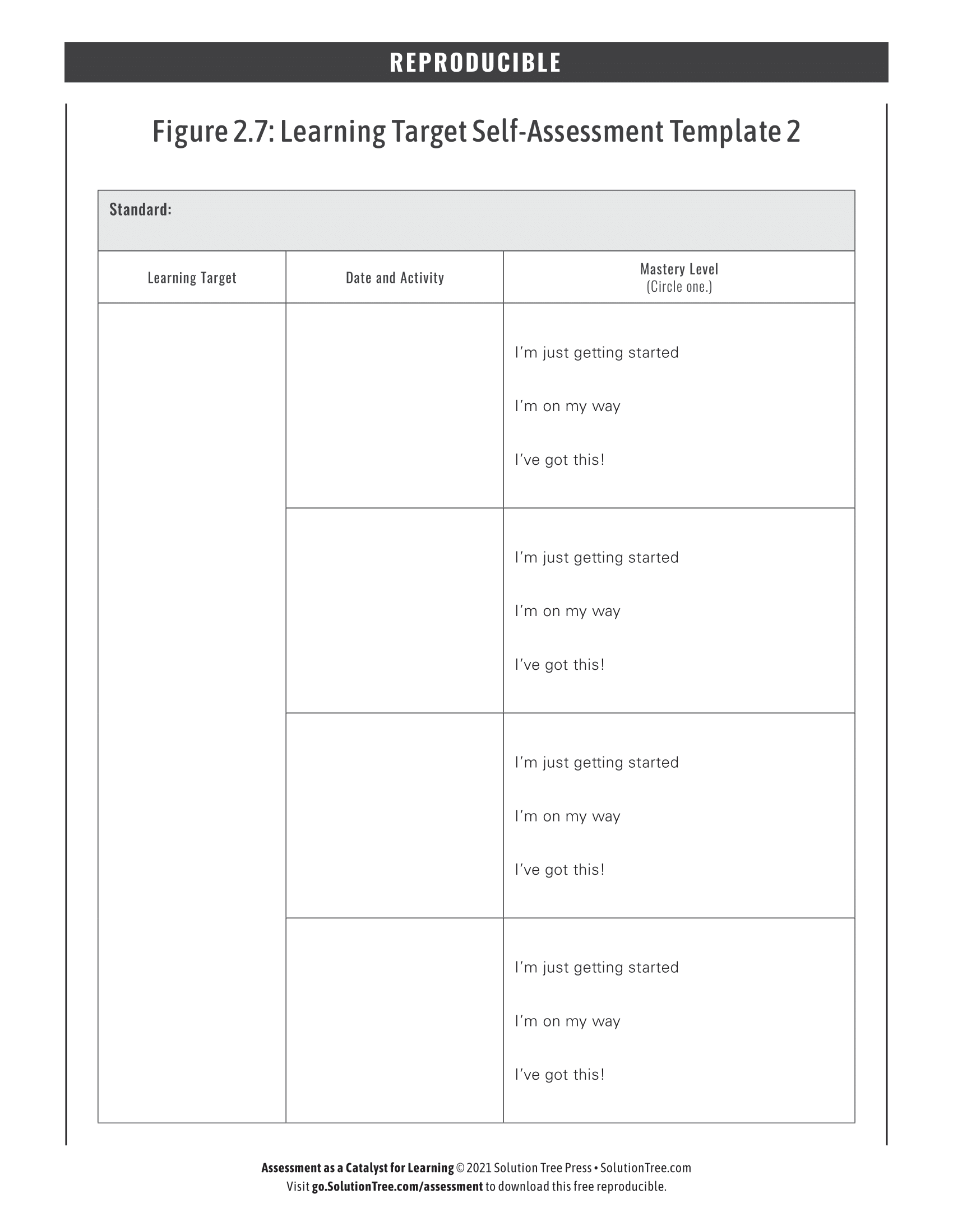 Learning Target Template