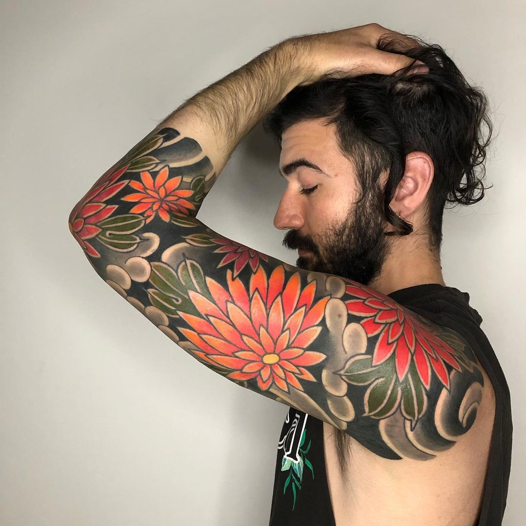 Traditional Japanese Flower Tattoos