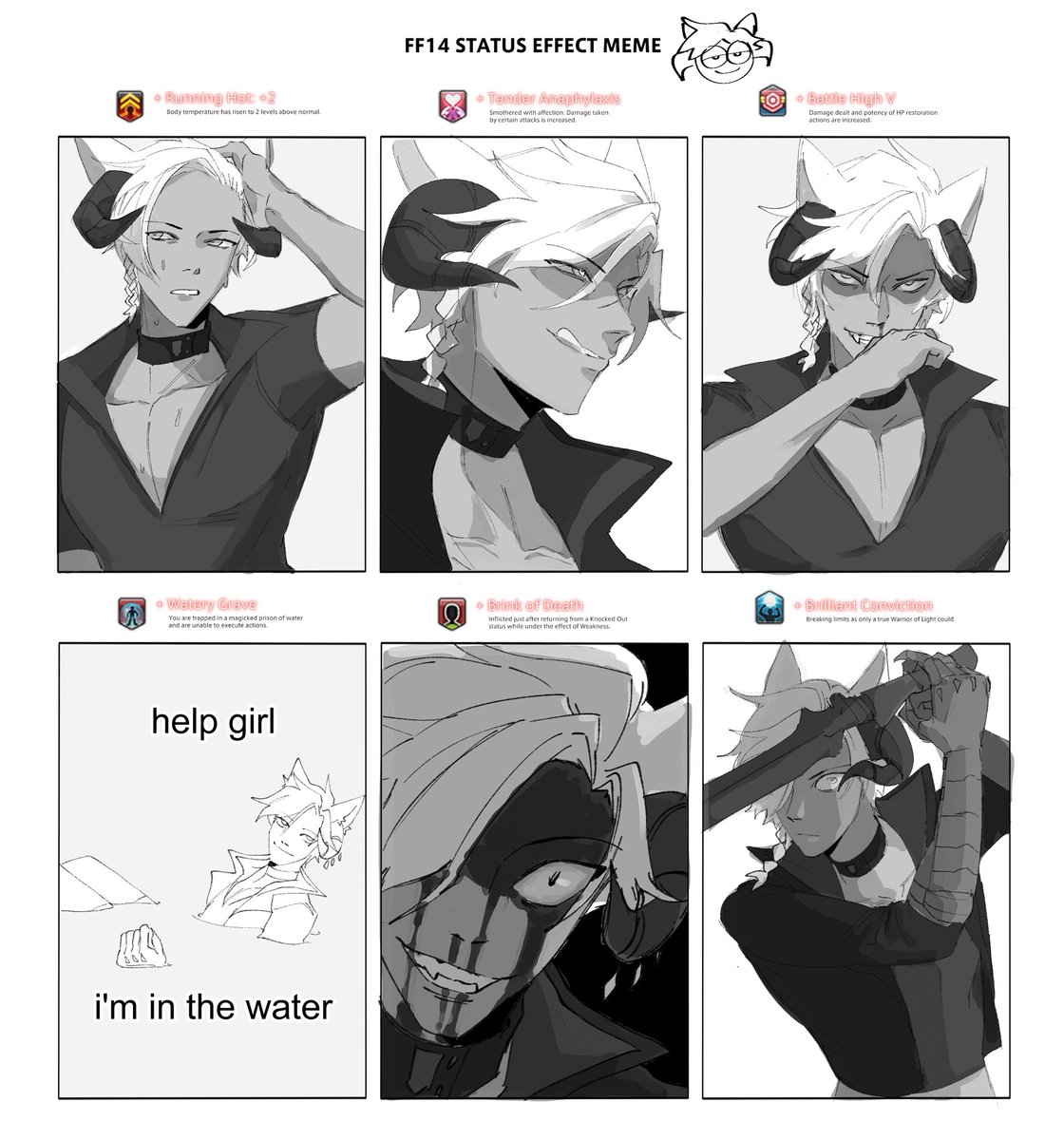 「ff14 status effect meme with my guy 」aster alias @ dmc & hsr merch pre ...