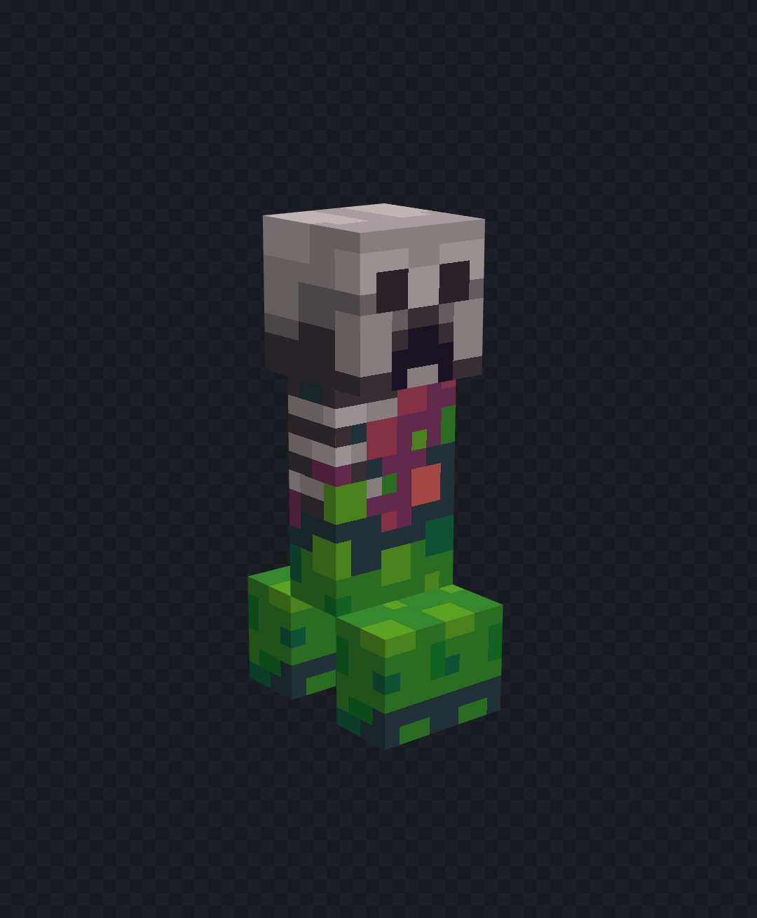Zombie Head Minecraft Statue