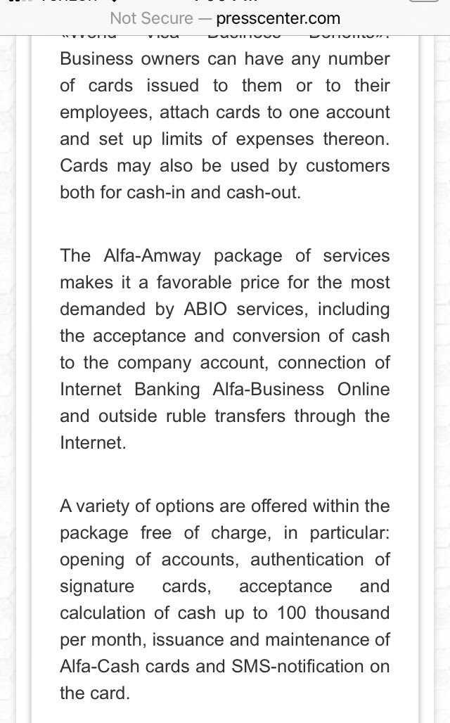 Stringwall 🇺🇸🇺🇸 on Twitter: "“The Alfa-Amway package of services makes it a favorable price for ...
