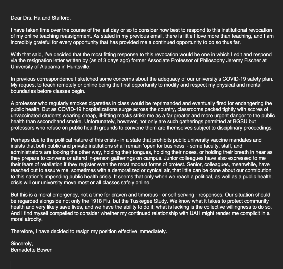 Bernadette "bird" Bowen, PhD Loading: 90% on Twitter: "Following @JMFischer's lead, I submit my ...