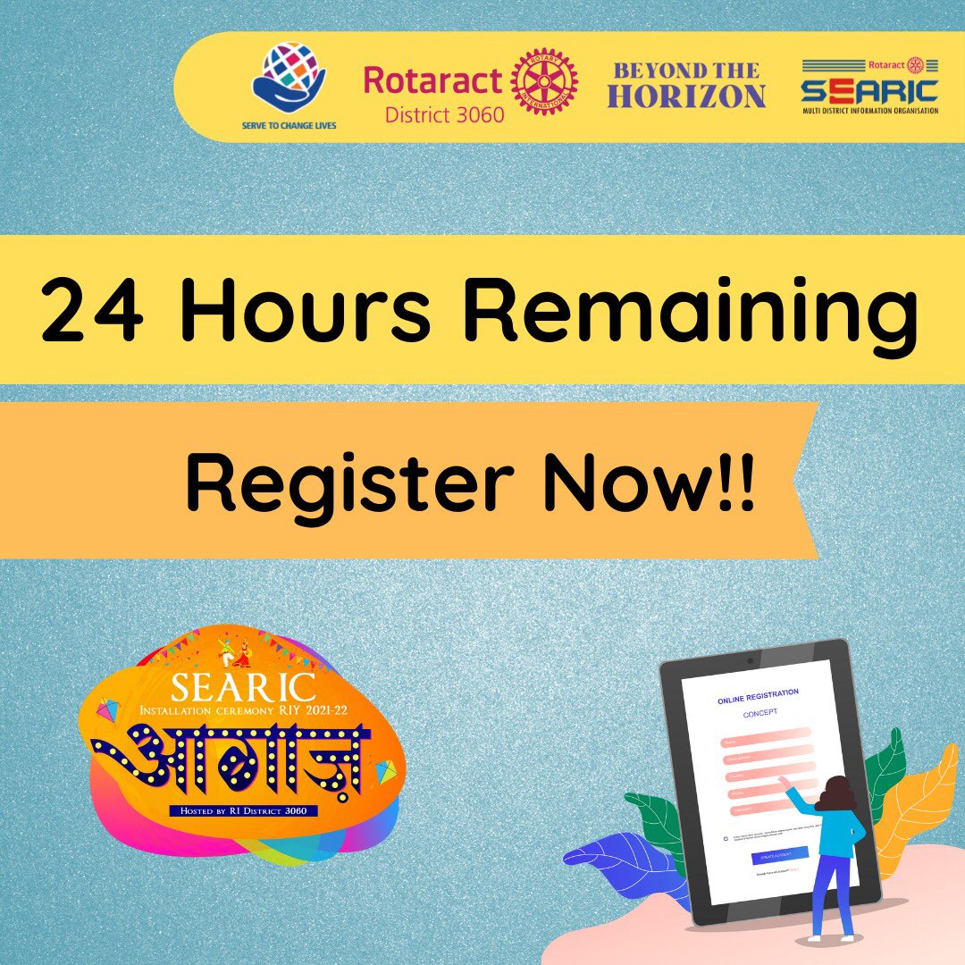 Rotaract 3060 on Twitter: "#𝐑𝐨𝐭𝐚𝐫𝐚𝐜𝐭𝟑𝟎𝟔𝟎 and 𝐒𝐄𝐀𝐑𝐈𝐂 𝐌𝐃𝐈𝐎 are closing registration in 𝐧𝐞𝐱𝐭 𝟐𝟒 ...