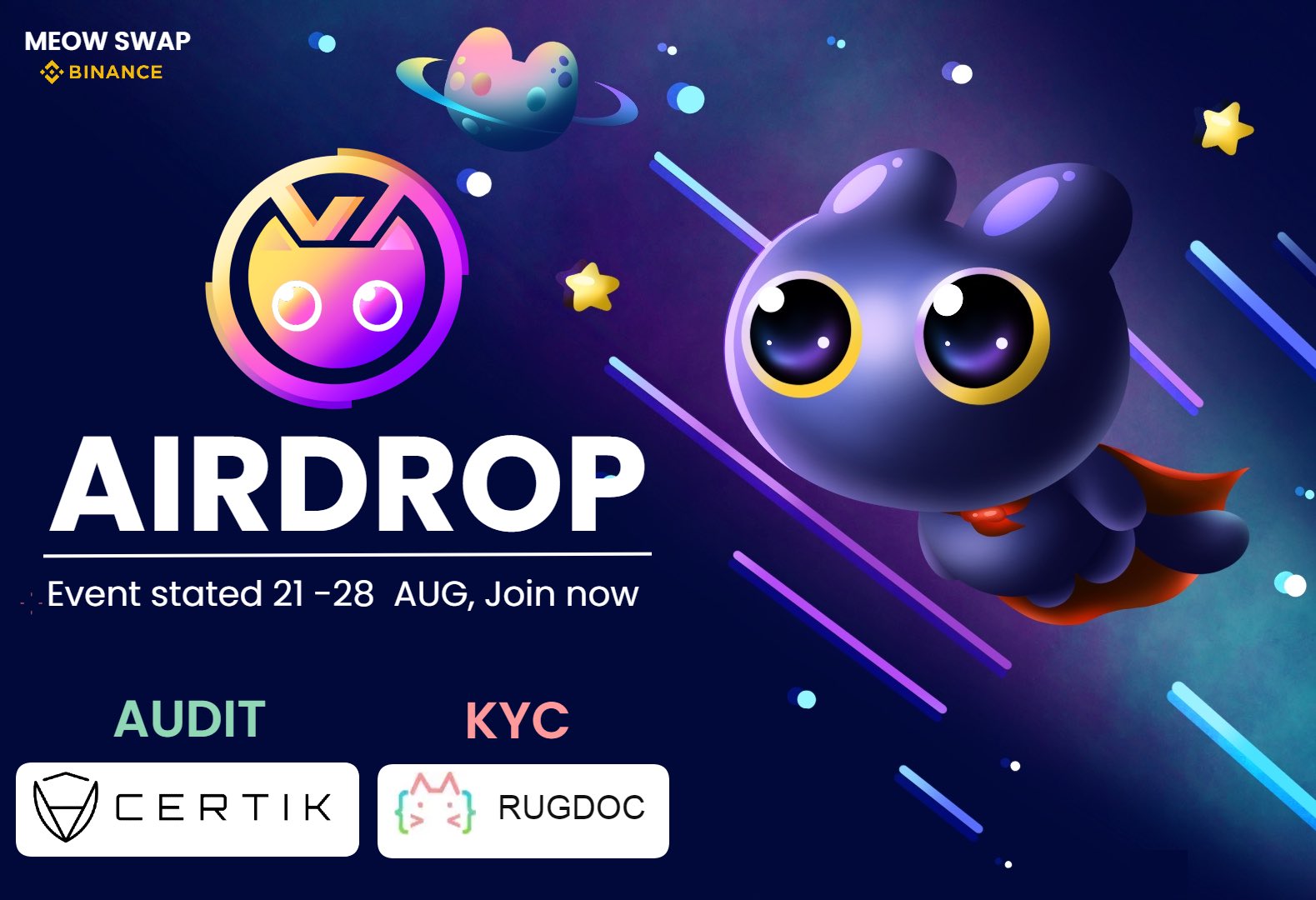 Team Cloud (Meow Swap,Meow Board) on Twitter: "$20000 MEOW(500 token) Airdrop Distribution date ...