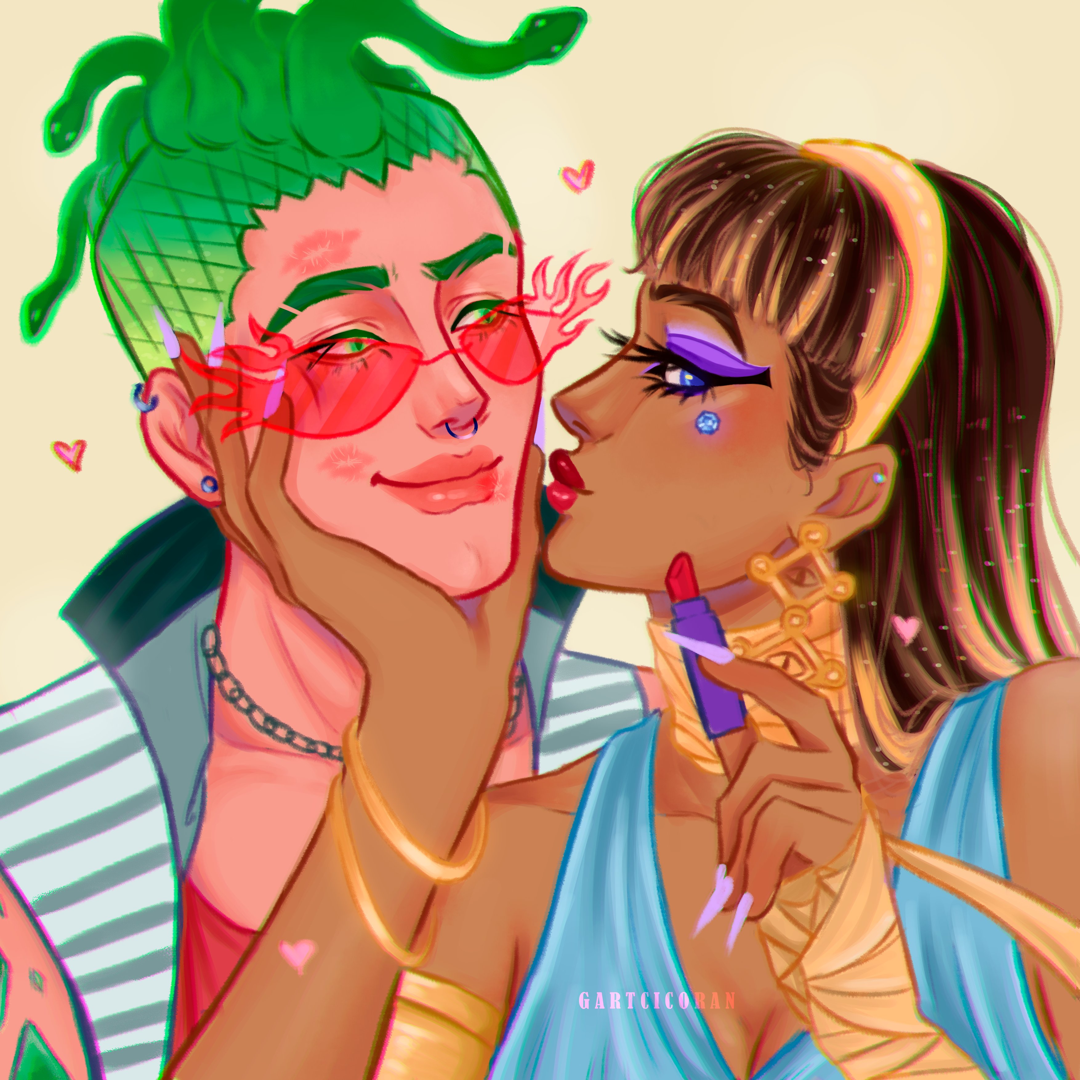 Monster High Deuce And Cleo Kissing