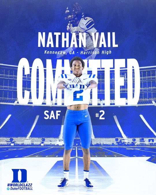 2022 3* S Nathan Vail commits to Duke : r/CFB