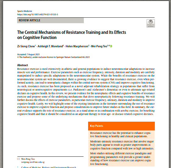 Physio Meets Science on Twitter: "The Central Mechanisms of Resistance Training and Its Effects ...