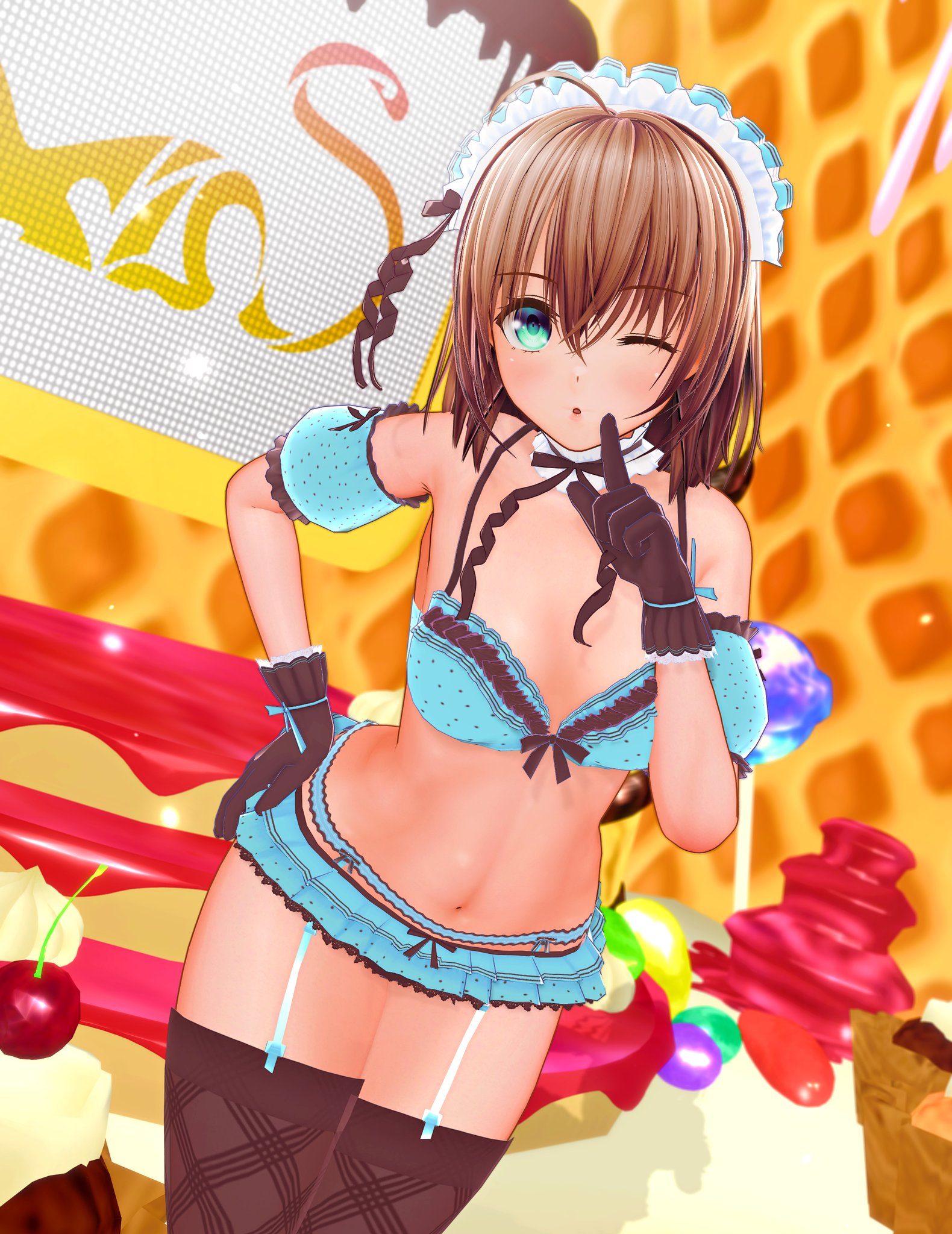 CM3D版深夜のエディット60分一本勝負 on Twitter: "RT @YAROZERO: #cm3d版深夜の真剣エディット60分一本勝負 お題「ガーターベルト」 色気が足りないお菓子系 ...