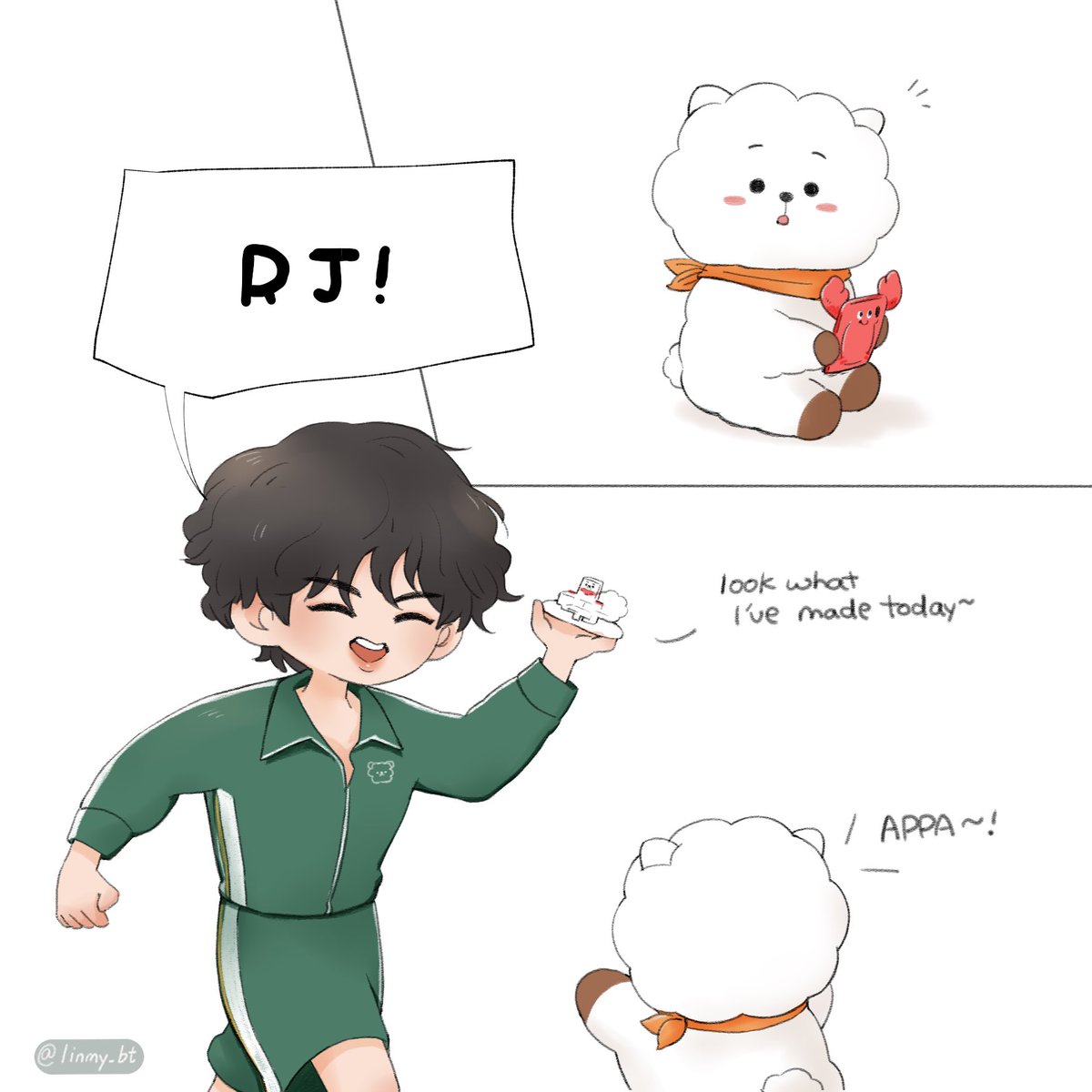 「Vlive 210819 🐹🎁💞 #JIN #RJ #BTSfanart 」|🐟Linmy(slow)🐟の漫画