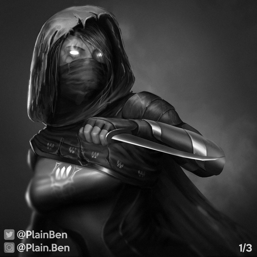 Hooded Female Assassin Art