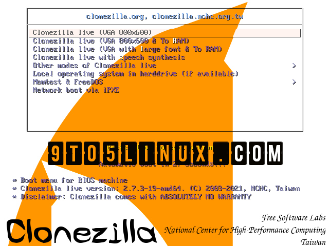Clonezilla Live 2.7.3 Disk Cloning/Imaging Tool Released with Various ...