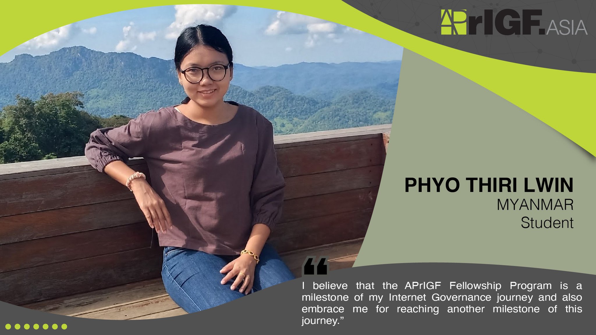 APrIGF on Twitter: "Meet our Fellow: Phyo Thiri Lwin @Phio122021 She is a student from Myanmar ...