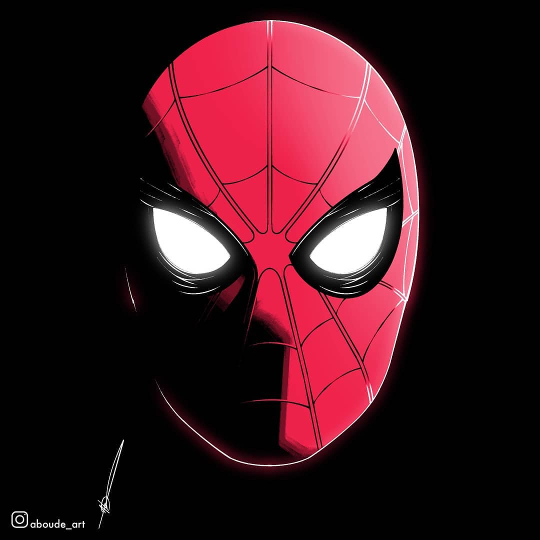 Black Spiderman Face Wallpaper