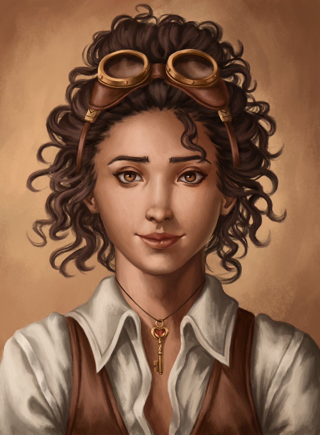 Steampunk Portrait Paintings Victorian Steampunk Lady Adventurer