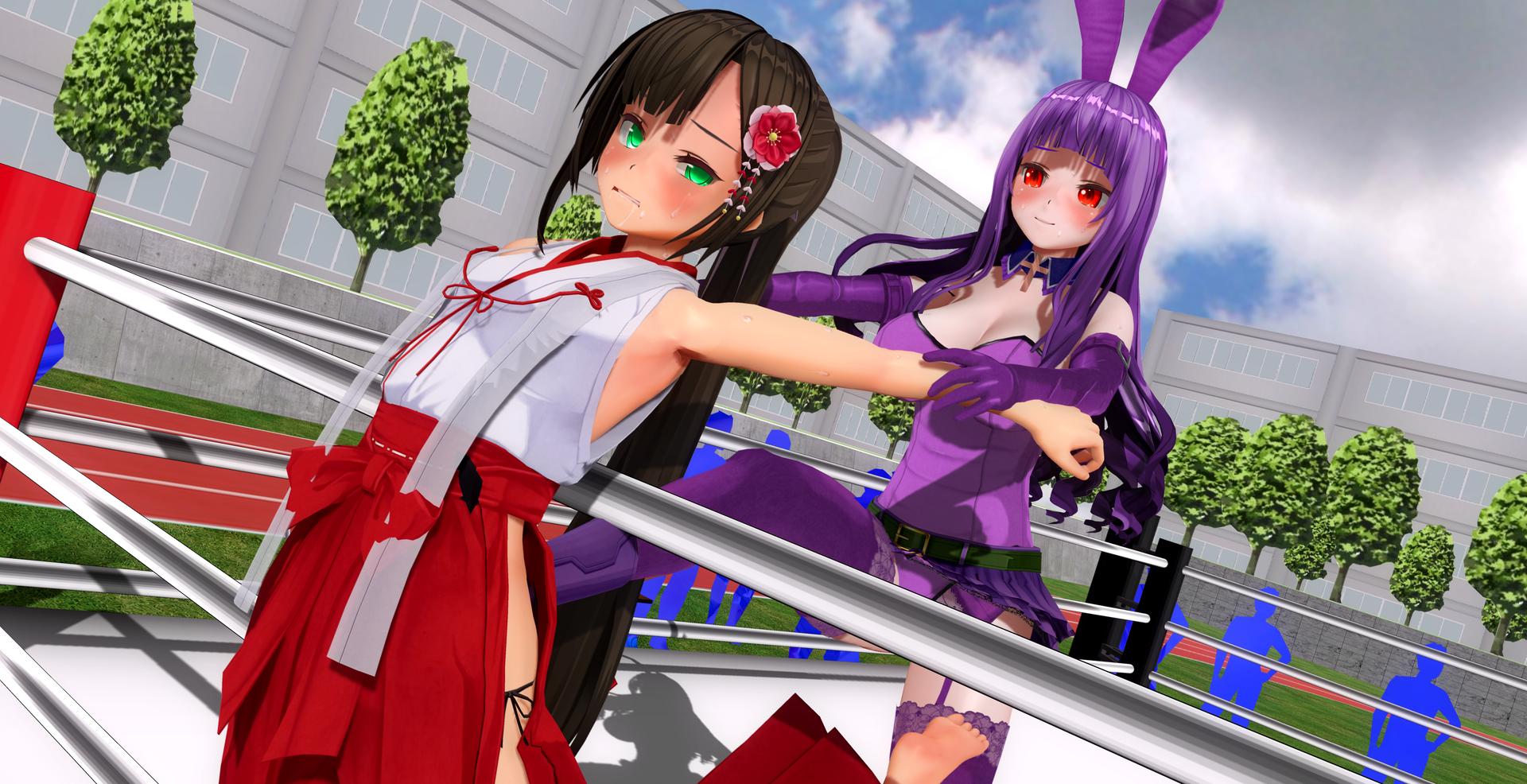 生まれ変わったそこかつ on Twitter: "お題「パンツ バニー」 遅刻したけどバニーの日ということで紫の霞いじめ。パンチラもしているのでパンツの日も兼ねています🤭 #CM3D2 ...