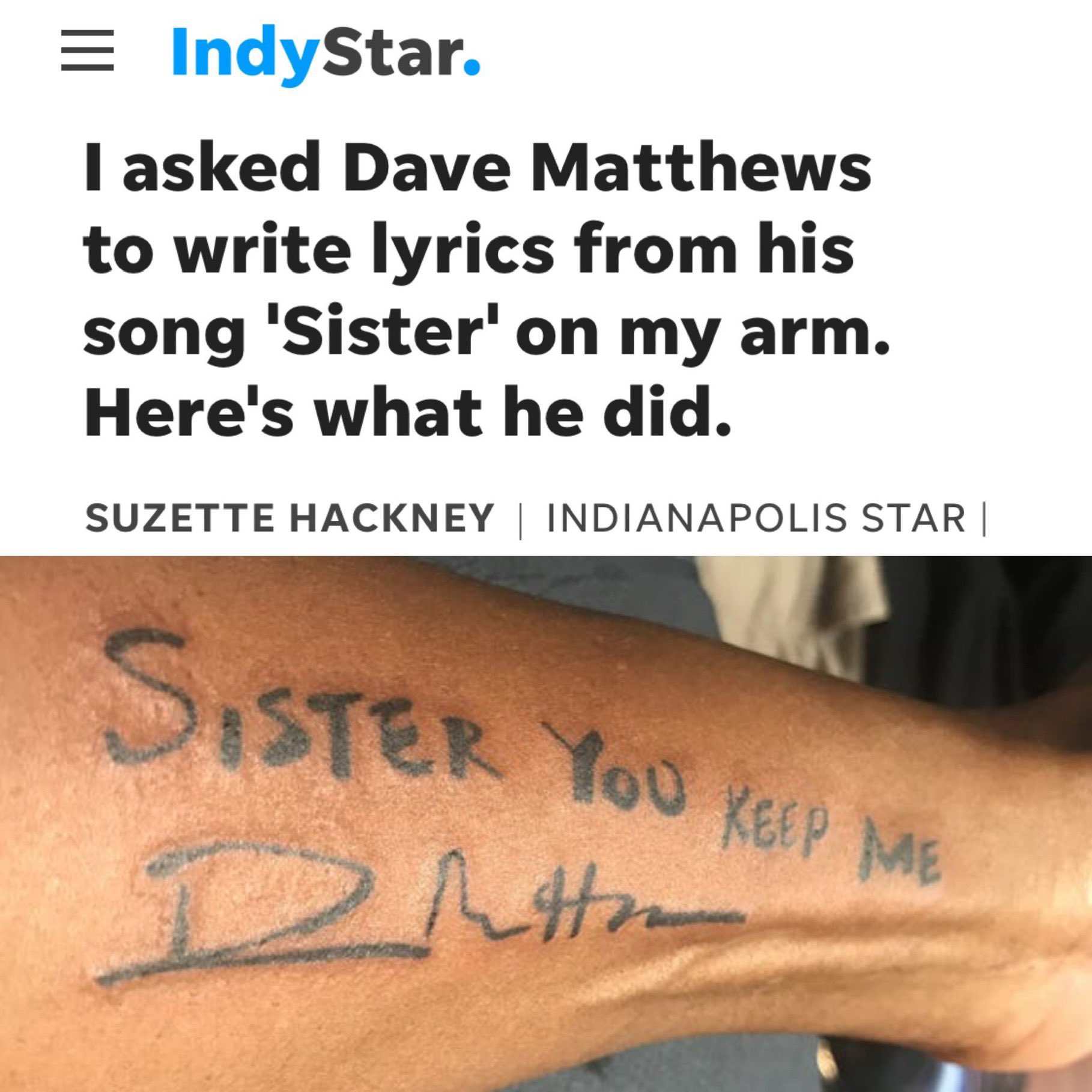 Dave Matthews Band Tattoos