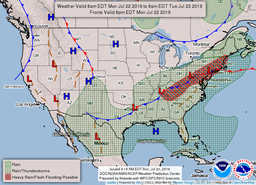 Mid-Atlantic: A cold front and waves of low pressure will slowly shift ...