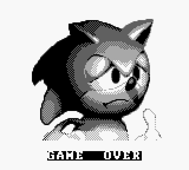 Sonic Game Over Screen
