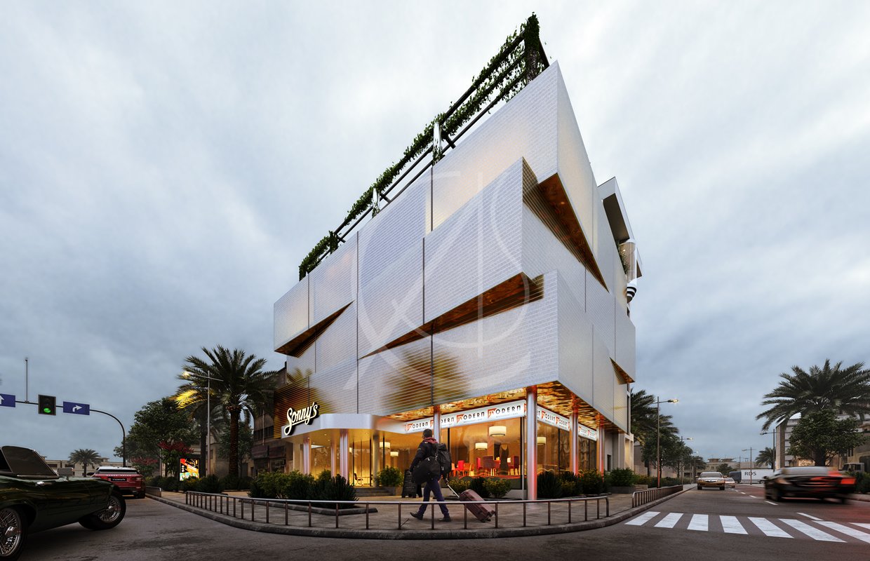 Exterior Commercial Buildings With Terraces