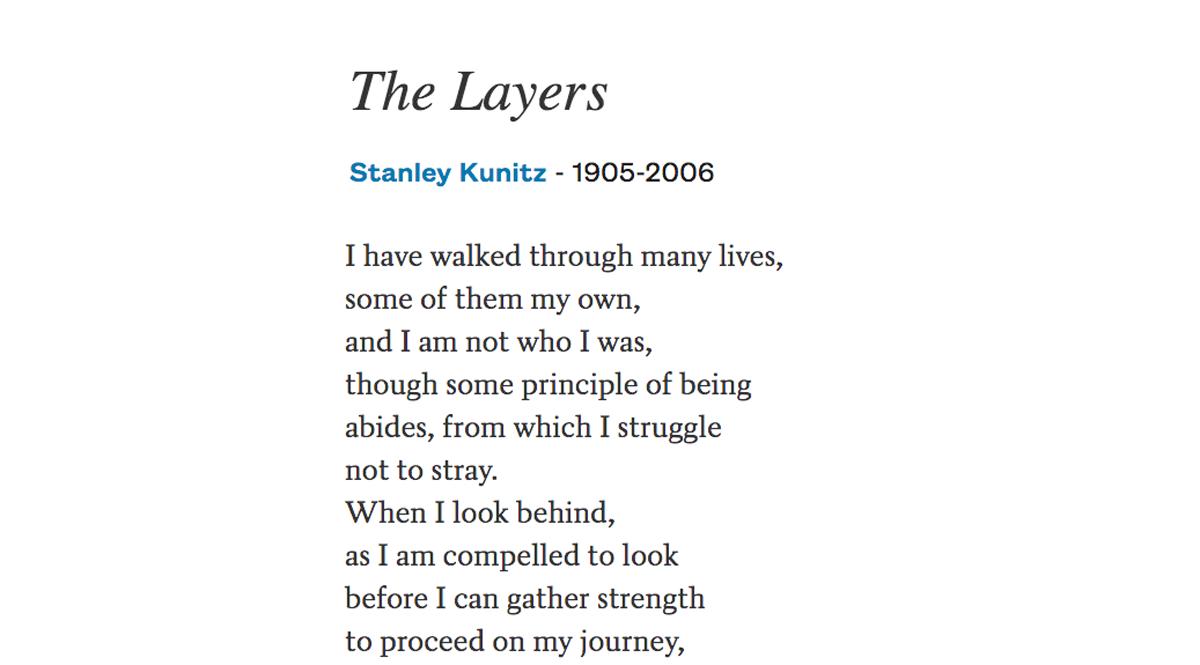 Poets.org on Twitter: "I am not done with my changes. —Stanley Kunitz ...