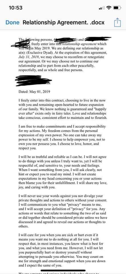 Love Relationship Contract