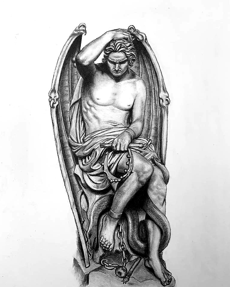 Fallen Angel Lucifer Statue