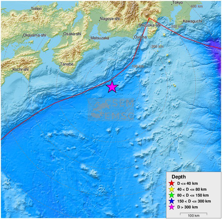 Strong Earthquake Shakes Near S Coast Of Honshu Japan 6 Min Ago More