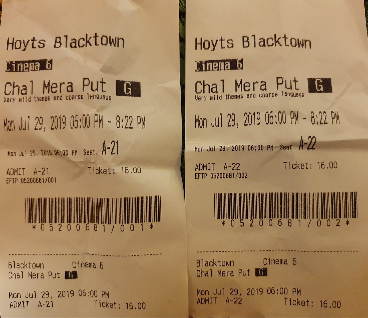Real Movie Tickets