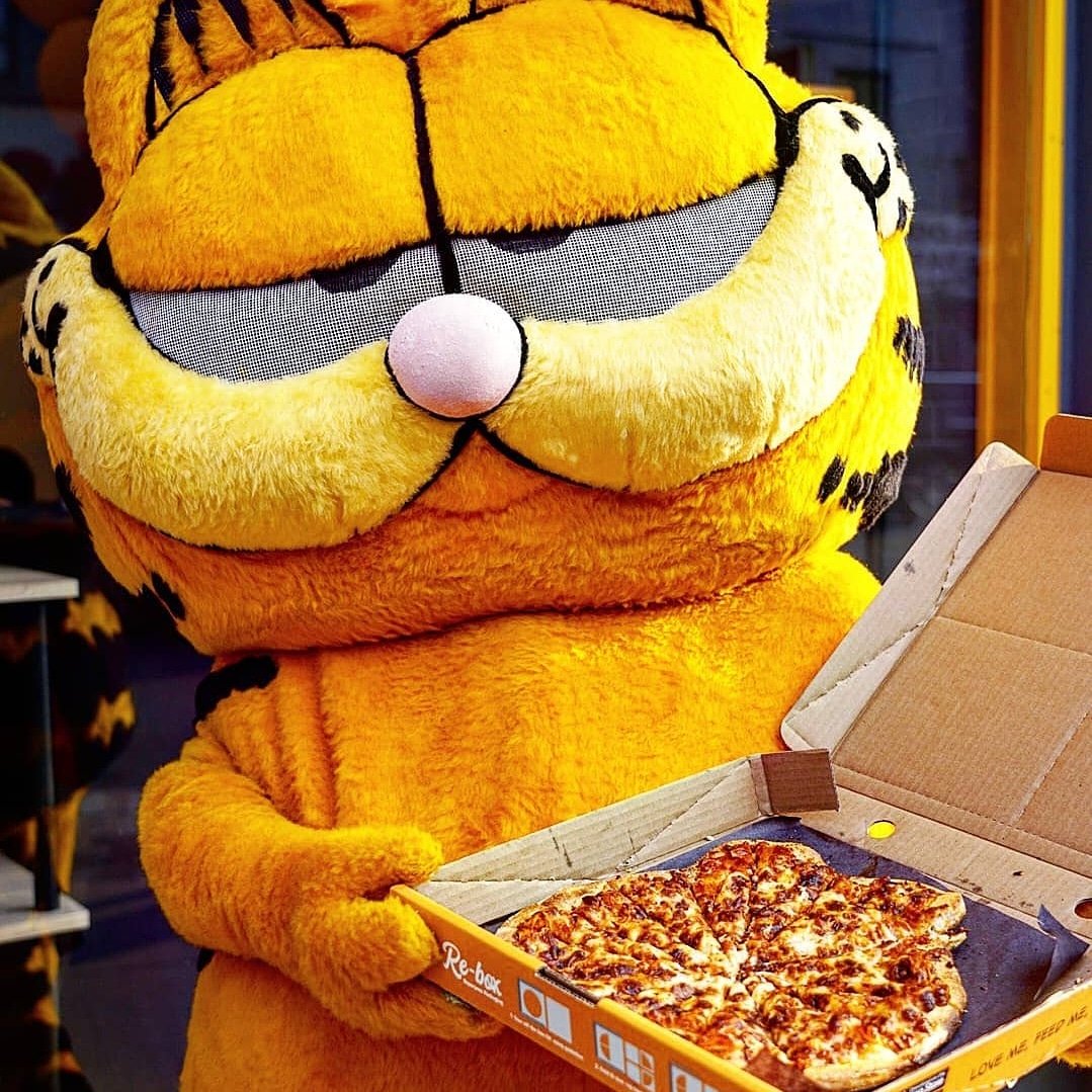 Garfield Eating Pizza