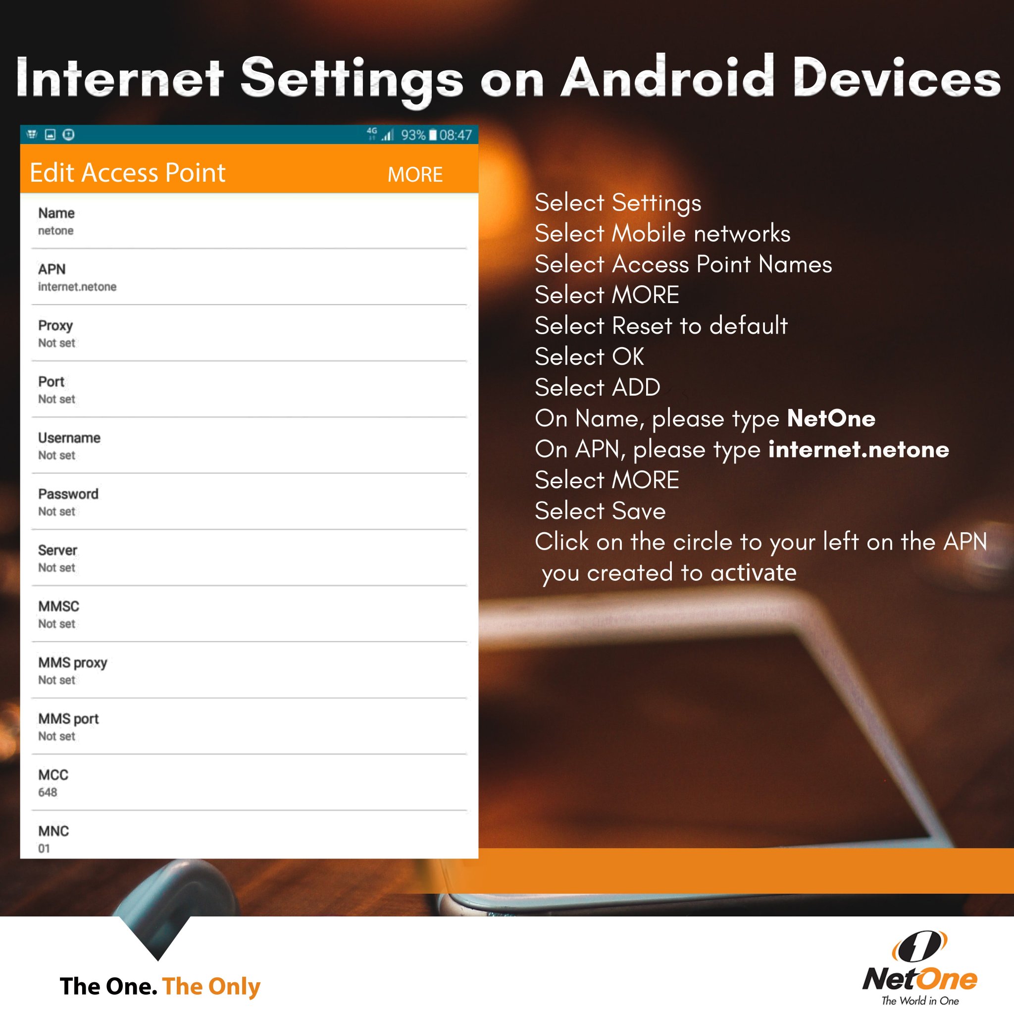 NetOne Cellular on Twitter: "How to manually setup NetOne Internet settings on your Android ...