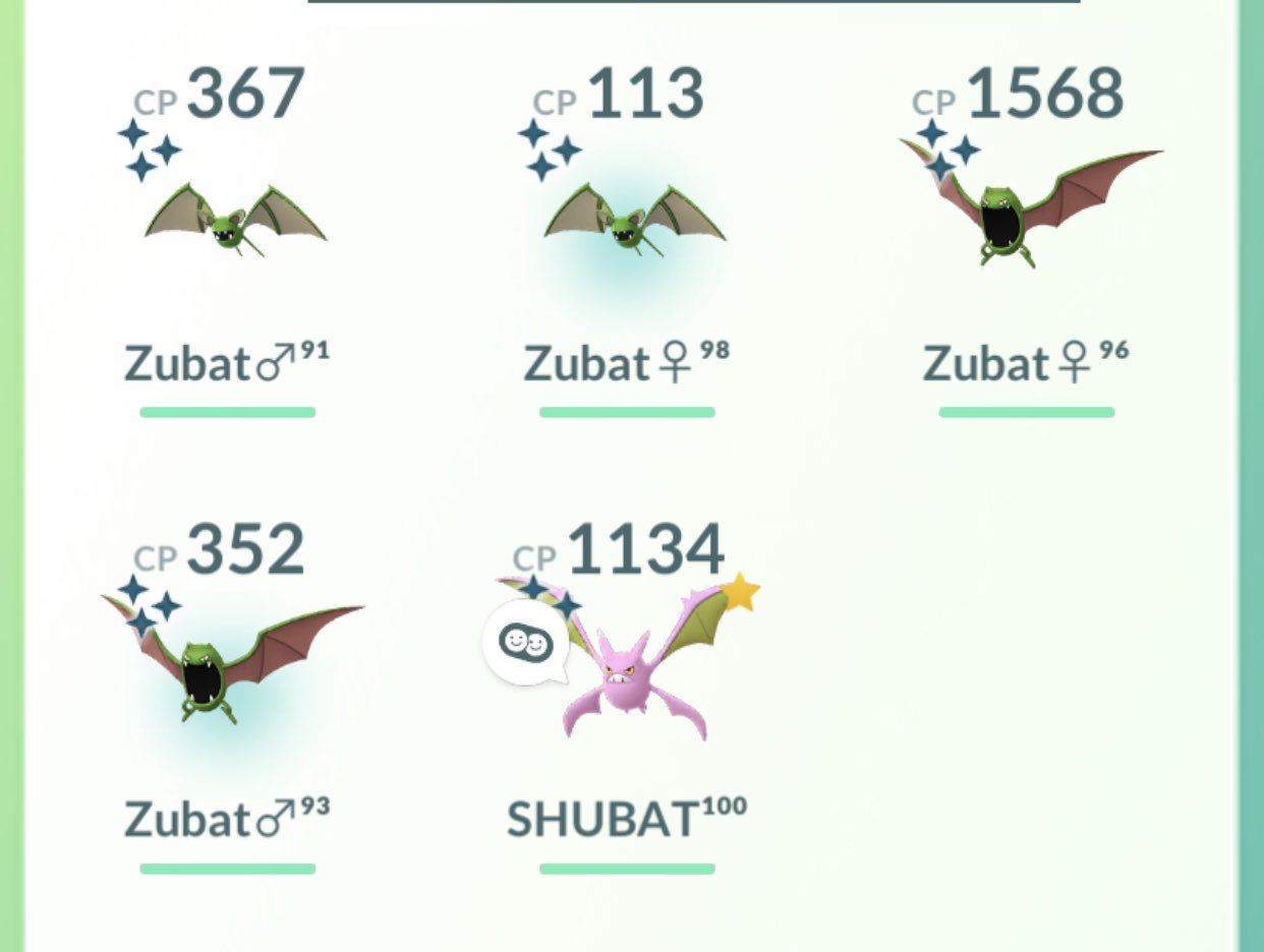 Zubat Evoluties