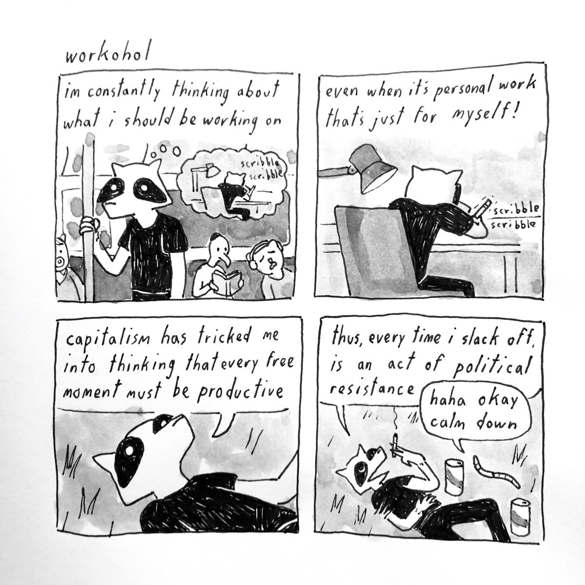 「made a comic about the lamest of all vices workohol 」alex krokusの漫画